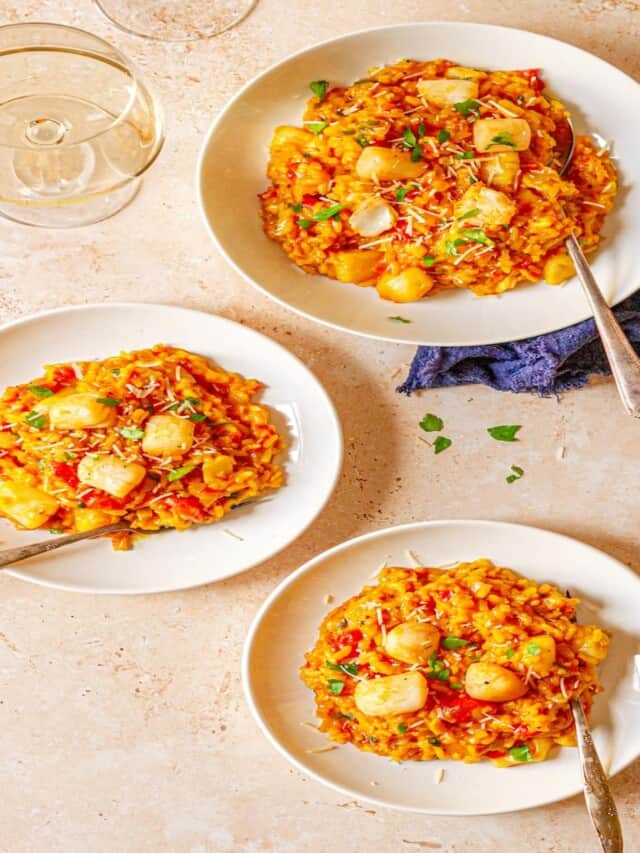 Seafood Risotto with Scallops and Tomatoes – Real Food with Sarah