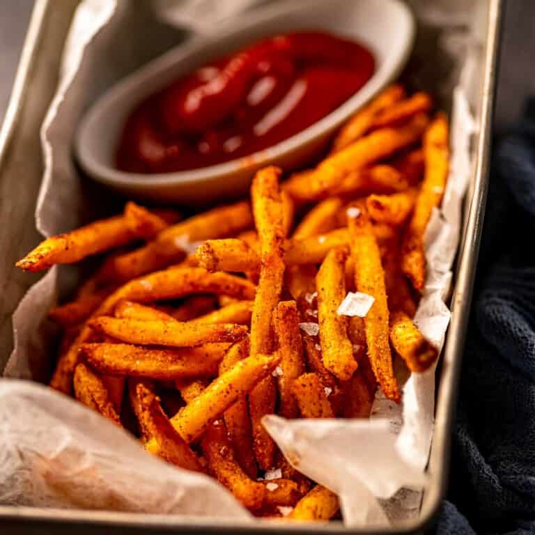 Air Fryer Frozen Shoestring Fries (Seasoned French Fries) – Real Food ...
