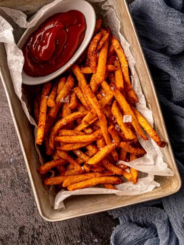 Air Fryer Frozen Shoestring Fries (Seasoned French Fries) – Real Food ...