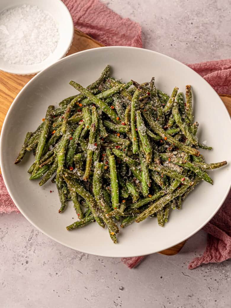 Crispy Parmesan Air Fryer Frozen Green Beans – Real Food with Sarah