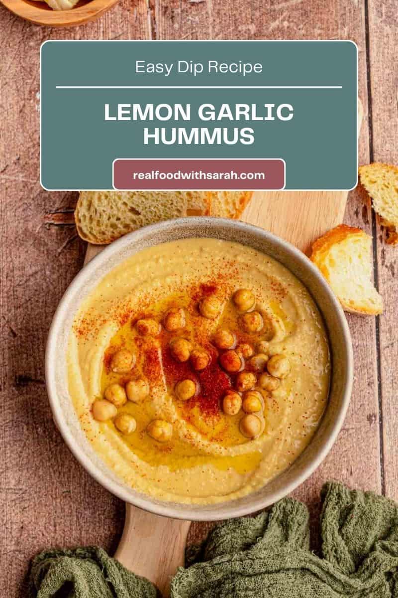 Garlic Hummus without Tahini (5-Minute Recipe) – Real Food with Sarah