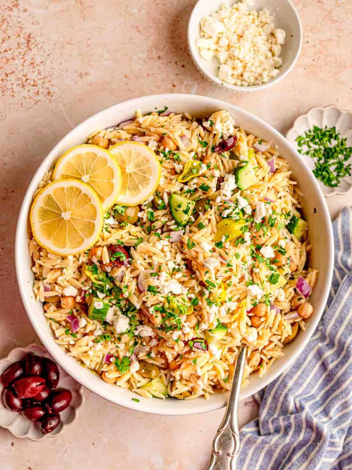 Lemon Orzo Salad with Feta – Real Food with Sarah
